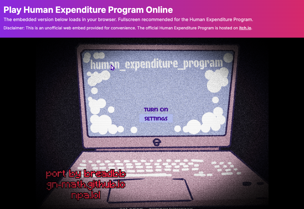 Human Expenditure Program – Play Online, Endings, Choices, Download